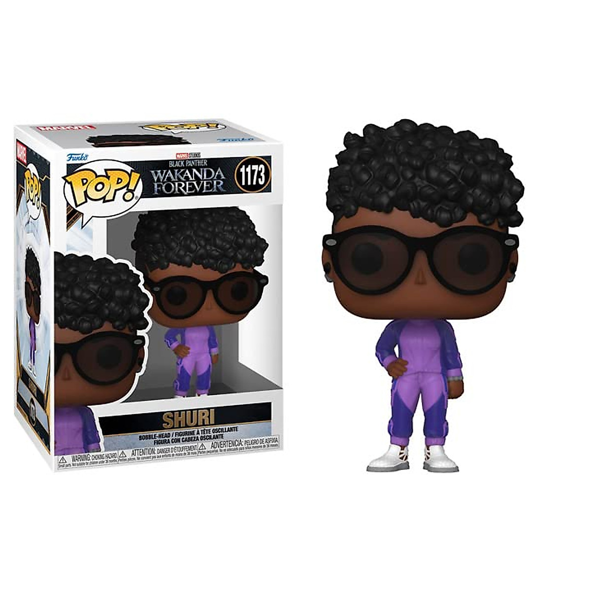 POP Marvel: Black Panther: Wakanda Forever - Shuri Funko Vinyl Figure (Bundled with Compatible Box Protector Case), Multicolored, 3.75 inches