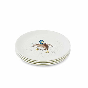 Portmeirion Royal Worcester Wrendale Designs Coupe Plate | 8 Inch | A Waddle And A Quack Duck Motif | Small Plate for Salad, Appetizers, or Dessert | Made of Fine Bone China | Dishwasher Safe