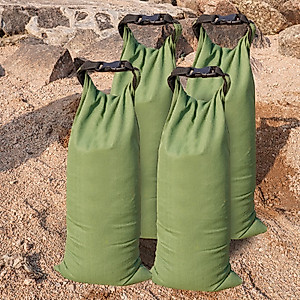 Flood Water Barrier Sand Bags - 4Pcs Thickened Long Canvas Flood Protection Sandbags with Insert Buckle Reusable Quick Flood Barrier for Home Door Window Basement Garage Floor Flood Control - 11"x28"