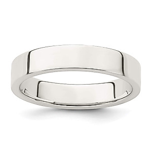 Jewelry Stores Network 4mm Flat Sterling Silver Wedding Band Ring Size 4.5