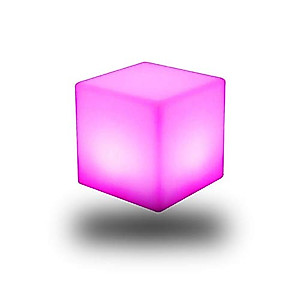 Remote Control Outdoor Courtyard lamp Colorful LED Cube Chair Light Indoor night light 16 RGB Color 10/20/30/40 cm Rechargeable Waterproof Lights Home Garden Party Decoration ( Color : 10cm/3.9 inch )