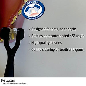 Petosan Complete Dental Kit for Dogs with Toothbrush, Toothpaste and Microfiber Cleaner, for Medium Dogs, 15-34 lbs