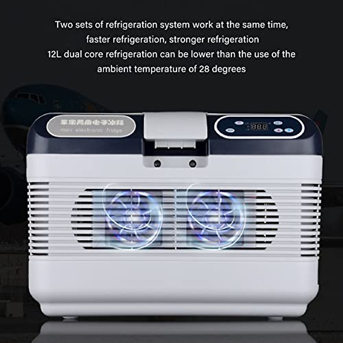 Biitfuu Car Refrigerator Overweight Oversize Large Fridge Truck Abs Freezer Cooler Aluminum Abs Outdoor Refrigerators (US Plug 110V)