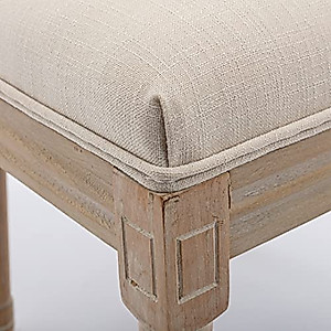 Royard Oaktree French-Style Dining Chairs Set of 2 Farmhouse Upholstered Armless Accent Side Chairs with Solid Wood Leg for Dining Room Bedroom Kitchen Restaurant