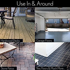 Lola Products Deck Scrub Brush w/ 48" Long Handle & 9" x 3.5" Scrubber, Durable Fiber Scrubber Bristles Remove Dirt, Grime, Grout, Leaves, Snow on Patios, Decks, Asphalt, Cement- Wet or Dry