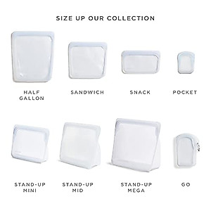 Stasher Reusable Silicone Storage Bag, Food Storage Container, Microwave and Dishwasher Safe, Leak-free, 1/2 Gallon, Pink