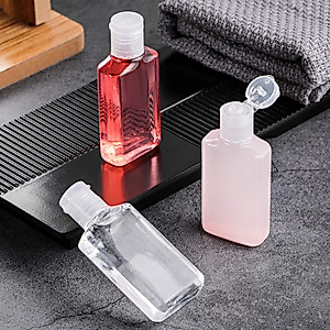 50 Pieces Clear Empty Travel Bottles 30 ml/ 1 oz Flip Cap Empty Container Portable Refillable Flip-top Bottles for Travel Outdoor Camping Business Trip