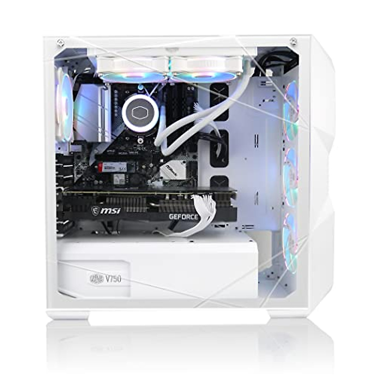 AVGPC Blizzard Gaming Computer - Intel i9 11900K 8-Core 3.5 GHz, RTX 3080 10GB, 32GB DDR4 3600MHz, 360MM Liquid Cooler, 2TB NVMe M.2 SSD, TD500 Mesh White Case, WiFi/AC, Windows 11