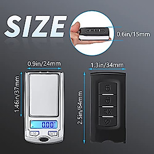 Mini Portable Gram Scale 200g/ 0.01g Mini Digital Pocket Scale Car Key Shape Electronic Scale with Battery for Jewelry, Herb, Food (1 Piece)