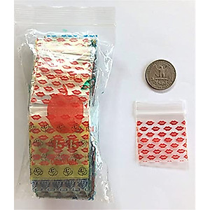 Apple Brand Bags 1515 Original Apple Brand Zip Top Baggies Mix 26 Designs 104 bags 1.5 x 1.5, Clear
