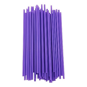 200PCS 10.2 Inches Disposable Decorative Purple Plastic Straws for Birthday Wedding Cocktail Party Supplies (0.23 * 10.2inch) (Purple)