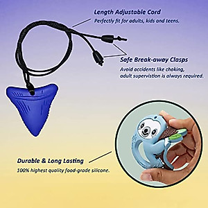 Sensory Chew Necklace for Kids Boys Girls, Silicone Chew Toys for Kids with ADHD Autism, Anxiety, Chewy Necklace Sensory Reduce Adults Children Chewing Fidgeting 5 Pack