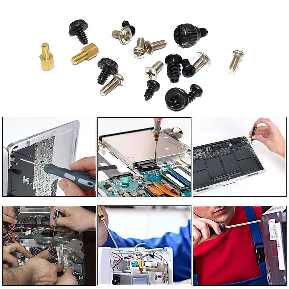 Xiedeai Fasteners Desktop Computer Screws Kit - M2.5 M3 Screw Kit 286 Pieces for Hard Disk Notebook Assembling Standoff Set Motherboard Screws