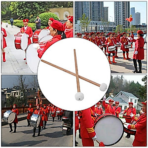 Jacksking Drum Mallets Sticks 2Pcs Mallet Percussion Drum Mallet Hammer White Felt Timpani Snare Drum Musical Instrument Accessories