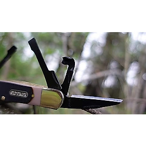 Old Timer 24OT Splinter Carvin' 6in Traditional Folding Whittling Knife with 1.5in Detail Blade, Sawcut Handle, Nickel Silver Bolsters, and Convenient Size for Carving, Camping, EDC, and Outdoors