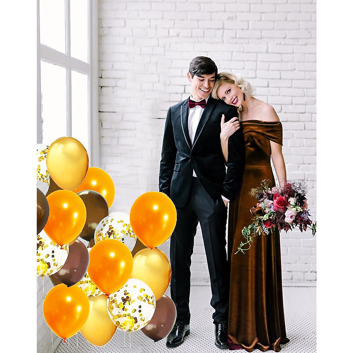 Fall Balloons/Fall Bridal Shower Decorations Brown Orange Gold/Fall Birthday Decorations/Thanksgiving Party Wedding 20pcs Brown Orange Balloons