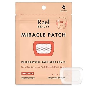 Rael Pimple Patches, Miracle Microcrystal Spot Cover - Dark Spot Corrector, Hydrocolloid, Post Acne, with Skin Brightening, for All Skin Types, Vegan, Cruelty Free (6 Count)