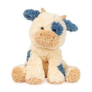 GUND Cozys Collection Cow, Stuffed Animal for Ages 1 and Up, Spring Decor Plush Toy, Cream/Blue, 10”