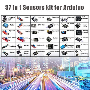 Comidox 37/Set Sensor Assortment Kit 37 in 1 Sensor Module Starter Kit for Arduino MCU Educ(Infrared/Temperature/Avoid Obstacle/Buzzer Sensor etc)