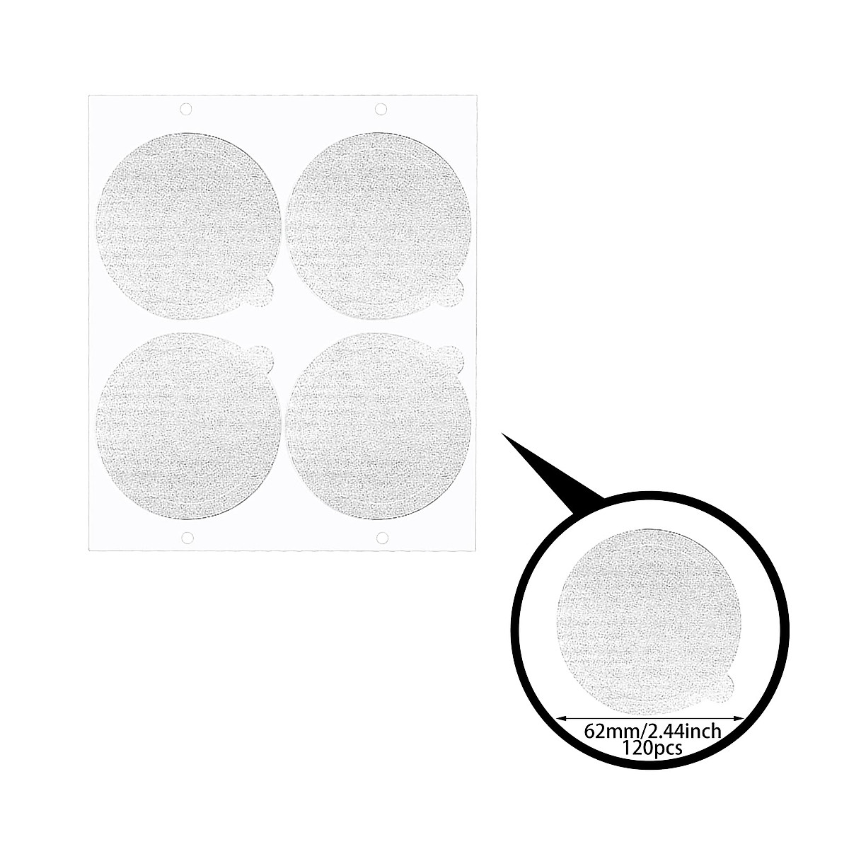 120 Pcs Aluminum Foil Lids, Foil Seals Lids to Reusable Coffee Pods Aluminum Foil Seals Compatible with Nespresso Vertuo Refillable Pods, 62mm