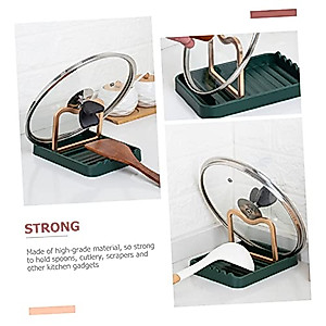 Angoily 2pcs Collapsible Shelf Pan Lid Holder Spoon Rest Holder Spoon Rest Kitchen Counter Pan Lid Rack Pot Lid Organizer Silicone Spoons Spatula Holder Plastic Kitchen Rack Storage