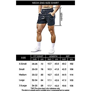 MECH-ENG Men's 5" Running Athletic Shorts,Lightweight Cotton Shorts,Workout Gym Bodybuilding Shorts(Blue Small)