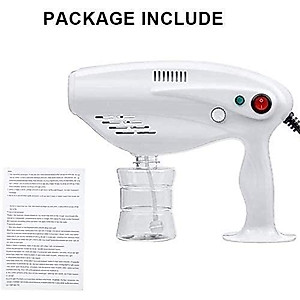 Steam Gun Spray Nano Atomizer Small Sterilization Container Steam Gun, Handheld Rechargeable Nano Atomizer Electric Sprayer Nozzle Adjustable Fogger for Home, Office, School or Garden