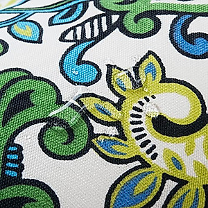 Indoor/Outdoor Seat Cushions All Weather Patio Chair Pads with Ties, Comfortable Round Bistro Chair Cushions for Home Office and Garden Furniture Decoration 15"x15"x4", 2 Pack, Floral Blue Green