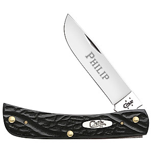 Personalized Case Rough Black Sod Buster JR Pocket Knife - Free Laser Engraving