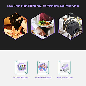 Marhynchus Thermal Receipt Printer with Automatic Cutter, 80mm POS Receipt Printer for Restaurant, Shopping Mall Support Cash Drawer (US Plug)