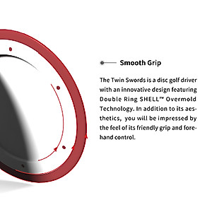 Yikun Professional Disc Golf Twin Swords Tortoise Fruit Line Distance Driver 170-175g Perfect for Outdoor Games and Competition (Red)