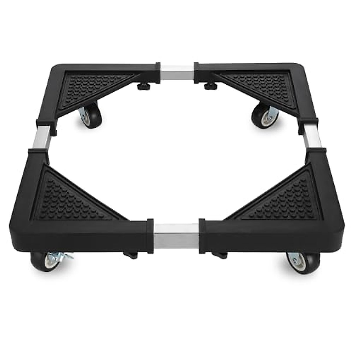 HQO LOVL Mini Fridge Stand with 4 Locking Wheels 17.7"-25.6" Adjustable Dolly Washing Machine Stand Base，for Furniture Portable Refrigerator Dryer Stand（Black）
