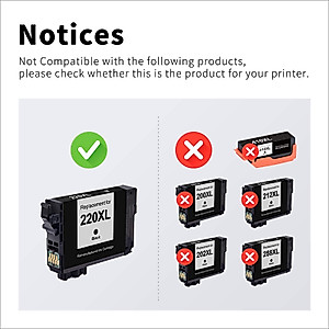 LEMERO Remanufactured Ink Cartridge Replacement for Epson 220XL 220 XL T220XL for Workforce WF-2760 WF-2750 WF-2630 WF-2650 WF-2660 XP-320 XP-420 (Black Cyan Magenta Yellow, 5 Pack)