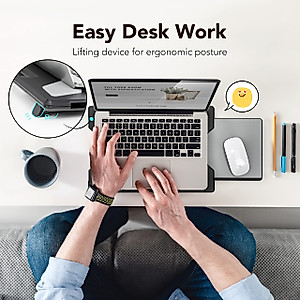 EHO Laptop Pad for Your Lap Portable Lightweight Laptop Pad with Foldable Stopper, Retractable Mouse Pad Tray for Business, Study, Sofa, Retractable Left/Right Mouse Pad