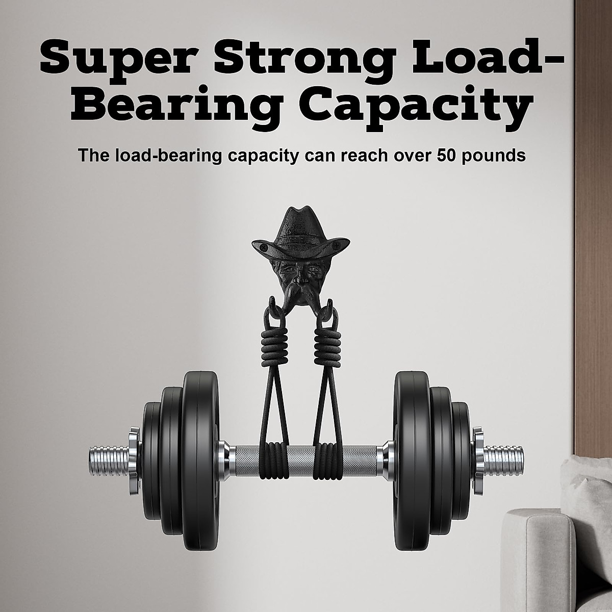 Womeet Rustic Cowboy Coat Key Hanger, Decorative Wall Mounted Coat Hooks, Cast Iron Hooks Coat Towel Bag Hat Hanger Multiuse Entryway Black Set of 2