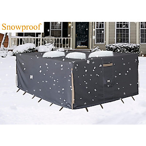 Garden Balsam Heavy Duty Waterproof Patio Furniture Covers,Fading Resistant Outdoor Table and Chair Covers Rectangular 74"Wx 47"D x 28"H Dark Grey