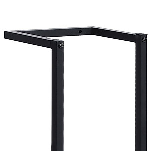 vidaXL Iron Towel Rack - 9.8"x7.9"x37.4" - Wall-Mounted, Sleek Black Design for Modern Bathrooms, Durable and Easy Assembly Required