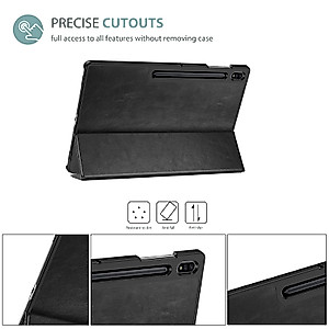 ProCase Cover for Galaxy Tab S8 Ultra Case 14.6 Inch 2022 Model X900 X906, Tri-fold Slim Case Folio PU Leather Protective Standing Cover for 14.6 Galaxy Tab S8 Ultra Tablet -Black