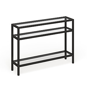 Henn&Hart 42" Wide Rectangular Console Table in Blackened Bronze, Entryway Table, Accent Table for Living Room, Hallway