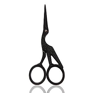 YJSStriving 4.5 Inch Vintage Embroidery Scissors Stork Scissors Small Sewing Craft Scissors for Embroidery, Sewing, Threading, Needlework & Daily Use