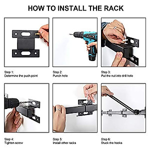 ANTOPY Ski Storage Rack for Garage Ski Storage Wall Mount Metal Ski Rack Holder Wall, Holds Up to 10 Pairs of Skis 200lbs for Garage Home Storage Organizer System Snowboard Hanger Tool Storage Racks