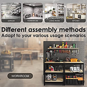 Prilinex Heavy Duty Storage Shelves - 5-Tier Adjustable Metal Garage Shelving Unit, Standing Utility Shelf Racks for Pantry Warehouse Kitchen, 28" W x 12" Dx 59" H, Black