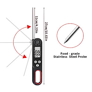 SONSENES Folding Digital Instant Reading Meat Thermometer (Black -2Pack)