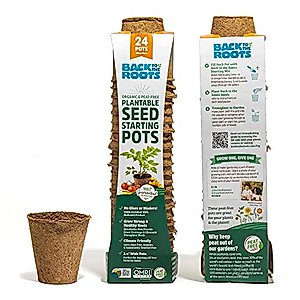 Back to the Roots Organic & Plantable Seed Starting Pots (24 CT)