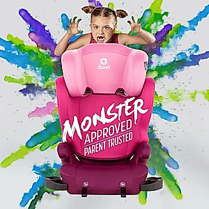 Diono Cambria 2 XL, Dual Latch Connectors, 2-in-1 Belt Positioning Booster Seat, High-Back to Backless Booster, Space and Room to Grow, 7 Headrest Positions, 8 Years 1 Booster Seat, Pink