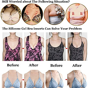 LZWIN Waterproof Silicone Bra Inserts - Push Up Breast Pads Bust Enhancers for Summer Swimsuits & Bikini (Medium (A/B Cup))