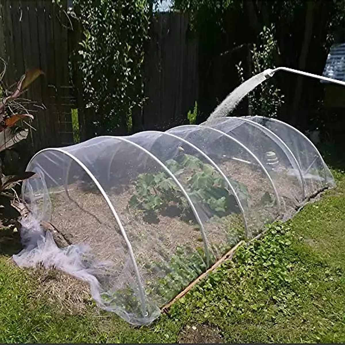 Agfabric Garden Netting Insect Pest Barrier Bird Netting for Garden Protection,Row Cover Mesh Netting for Vegetables Fruit Trees and Plants,6.5'x10',White