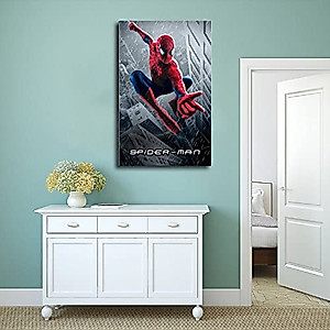 YANSHENG Spider Poster Man Peter Hero Movie Poster Canvas Poster Wall Art Decor Print Picture Paintings for Living Room Bedroom Decoration 12x18inch(30x45cm) Unframe: