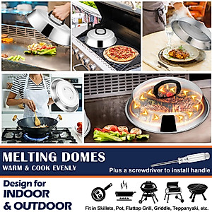 Joyfair Griddle Accessories Set of 18, Stainless Steel Flat Top Grilling Accessory Outdoor Camping BBQ Cooking Tools, with Grill Spatulas, Scraper, Melting Dome, Burger Turner, Portable Carrying Bag