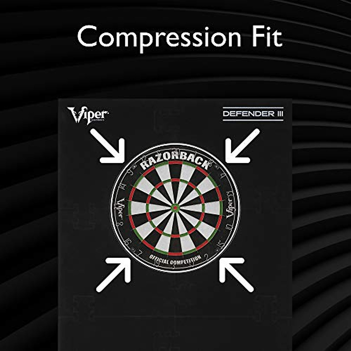 Viper by GLD Products Defender III Extended Length Dartboard Surround Wall Protector, Black, One Size